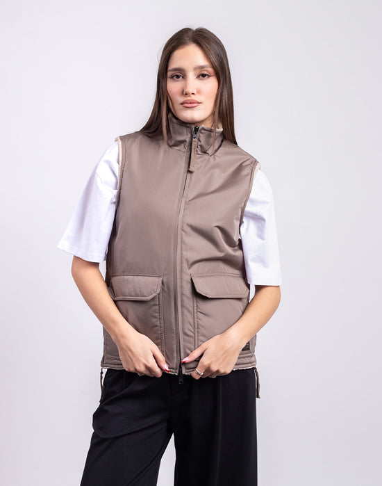 Vest Taion Non Down Military Reversible Boa Hi Neck Vest | Www ...